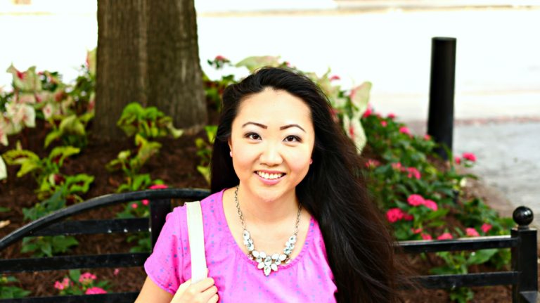 Jennifer Pink Outfit Swoon Purse Headshot Sitting EDITED – Sewing Report