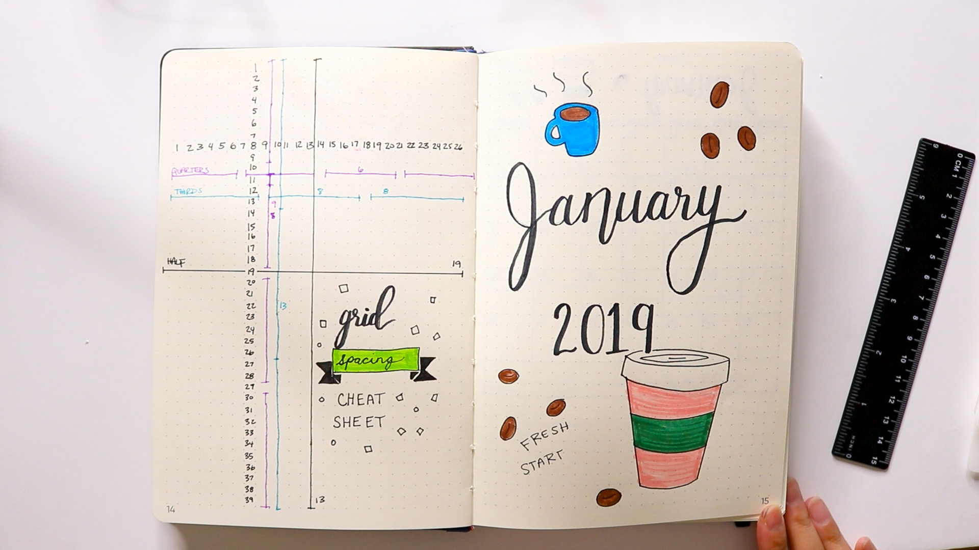 Bullet Journal January 2019 Monthly Spread | BUJO FOR BEGINNERS ...